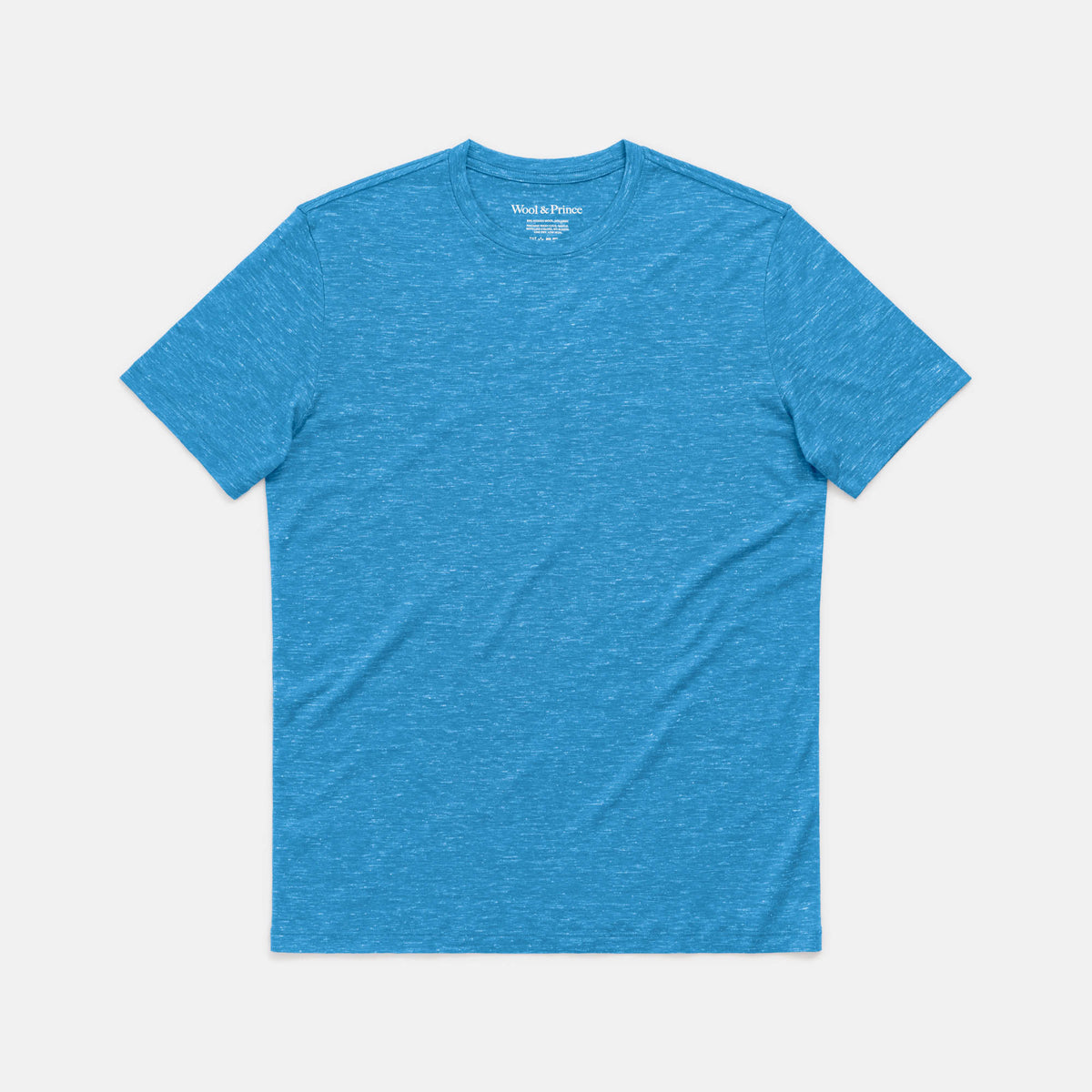 Merino Wool Linen Crew Neck Tee - Cerulean Blue – Crew Neck T-Shirts ...