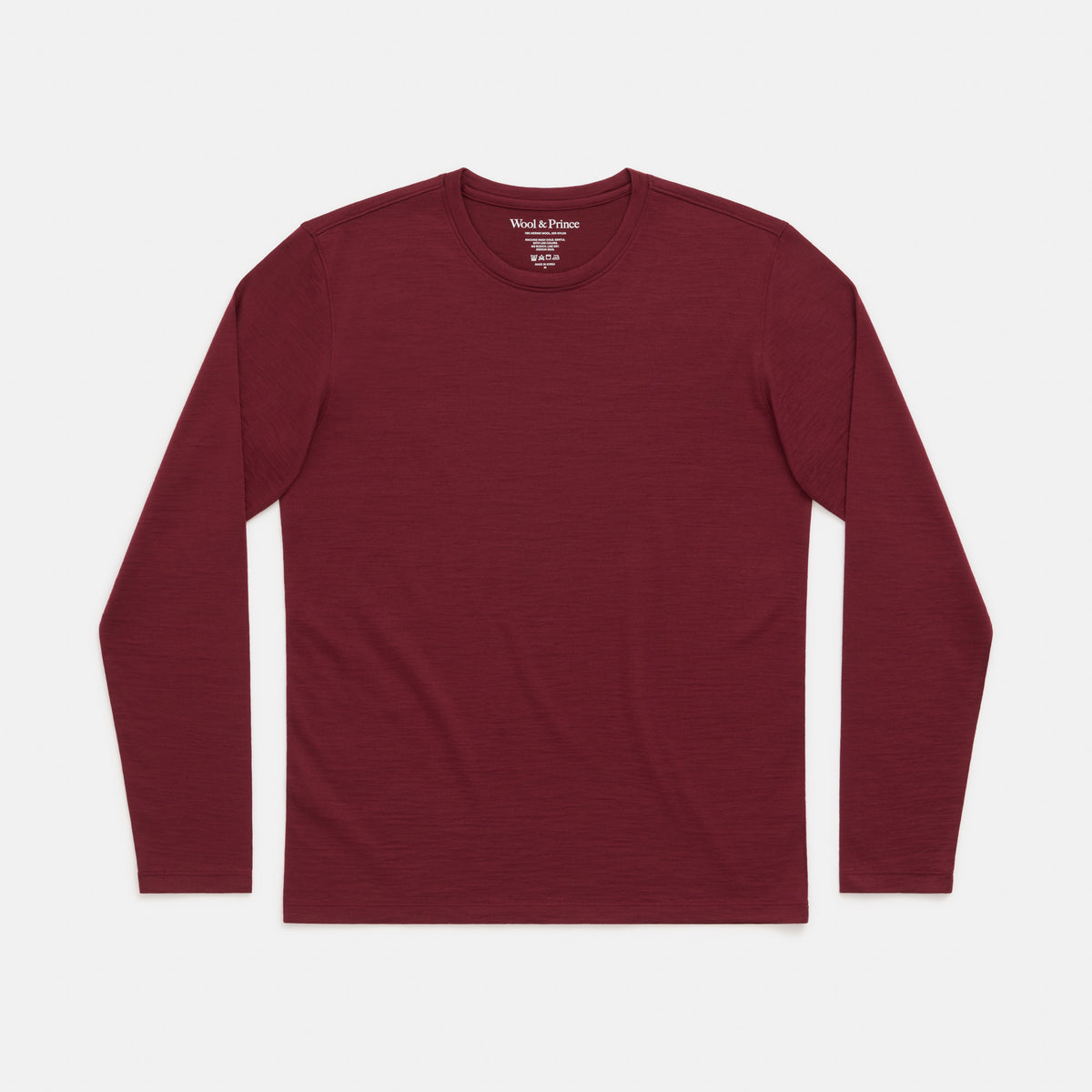 Signature Long Sleeve Merino Wool Tee | Burgundy – Long Sleeve Tee ...